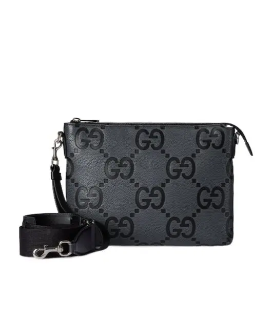 Gucci Jumbo Gg Messenger Bag - Black