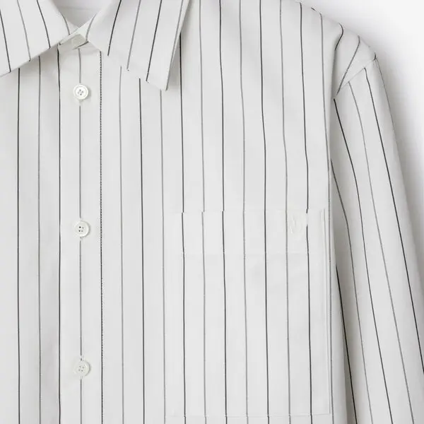 Burberry Logo Embroidered Striped Shirt