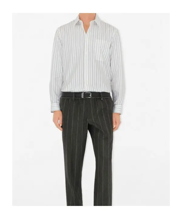 Burberry Logo Embroidered Striped Shirt