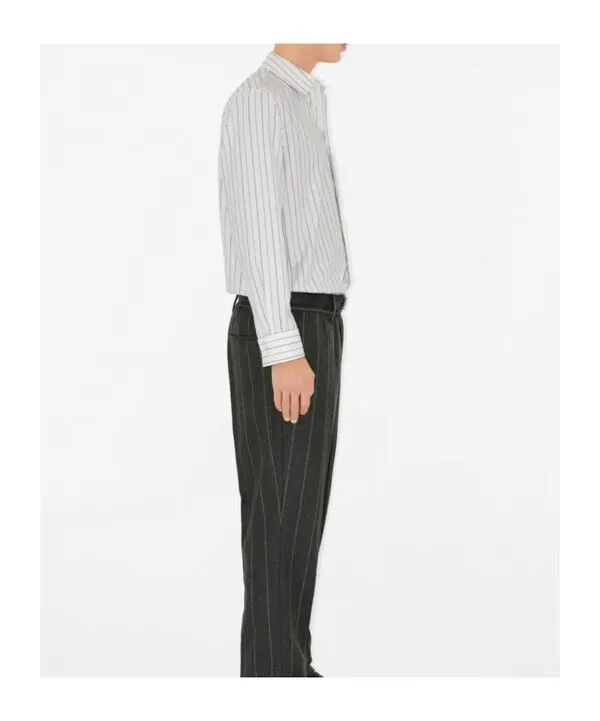 Burberry Logo Embroidered Striped Shirt