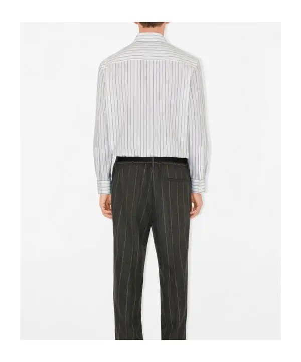 Burberry Logo Embroidered Striped Shirt