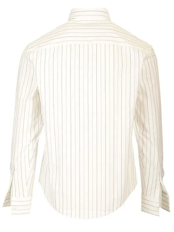 Burberry Logo Embroidered Striped Shirt
