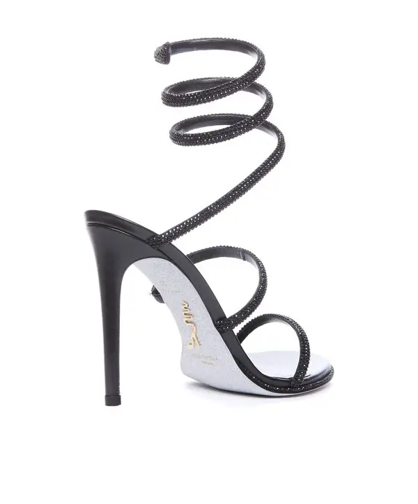 Rene Caovilla Embellished Stiletto Heeled Sandals - Black