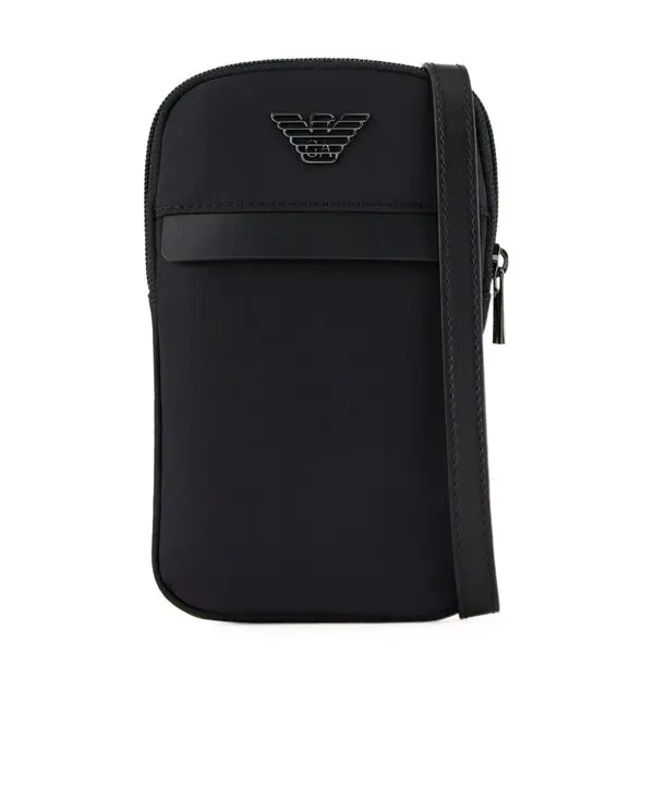 Emporio Armani Logo-plaque Zipped Phone Holder - Black