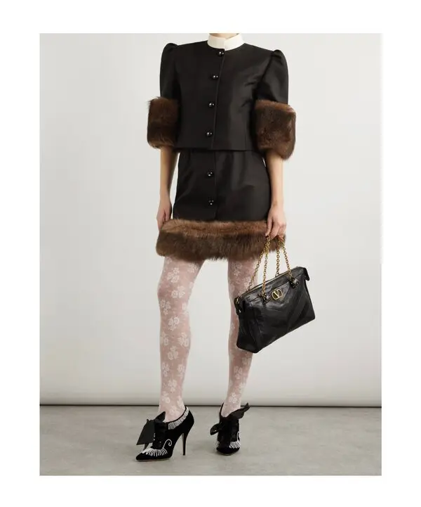 Valentino Garavani Silk And Sheepskin Jacket With Crystal Embellishments