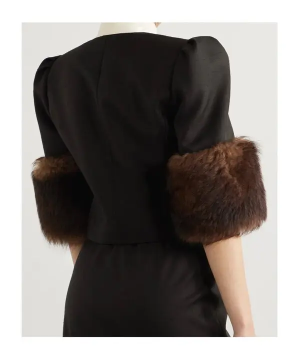 Valentino Garavani Silk And Sheepskin Jacket With Crystal Embellishments