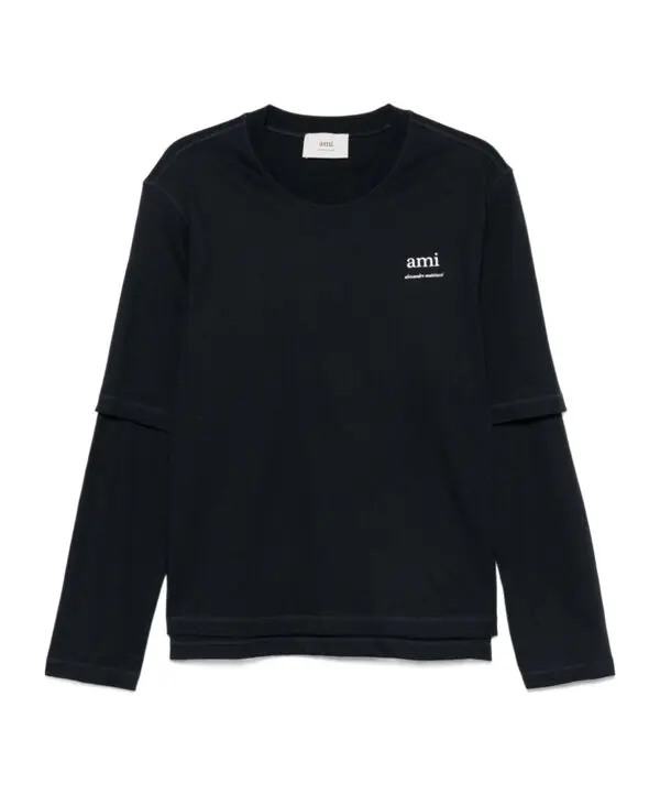 Ami Logo Printed Crewneck T-shirt