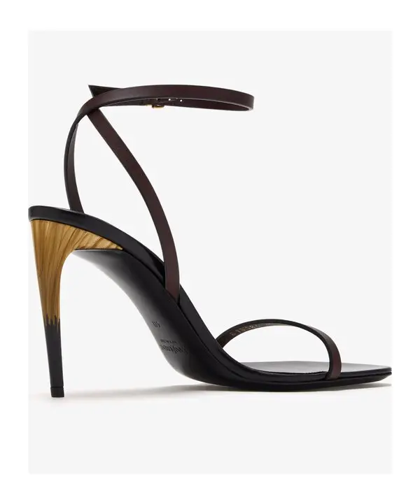 Saint Laurent Ankle-strap Heeled Sandals - Brown