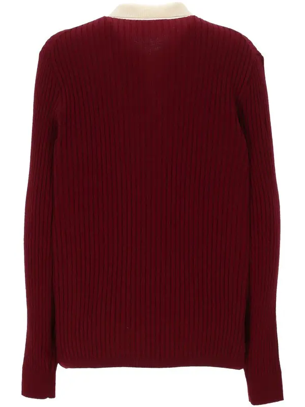 Miu Miu Long-sleeved Knitted Polo Shirt