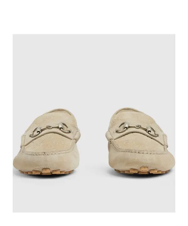 Gucci Horsebit Monogrammed Loafers