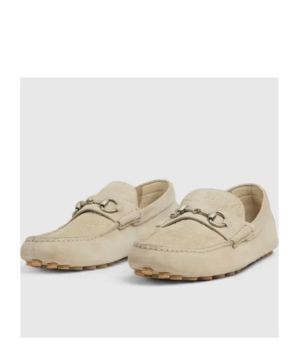 Gucci Horsebit Monogrammed Loafers