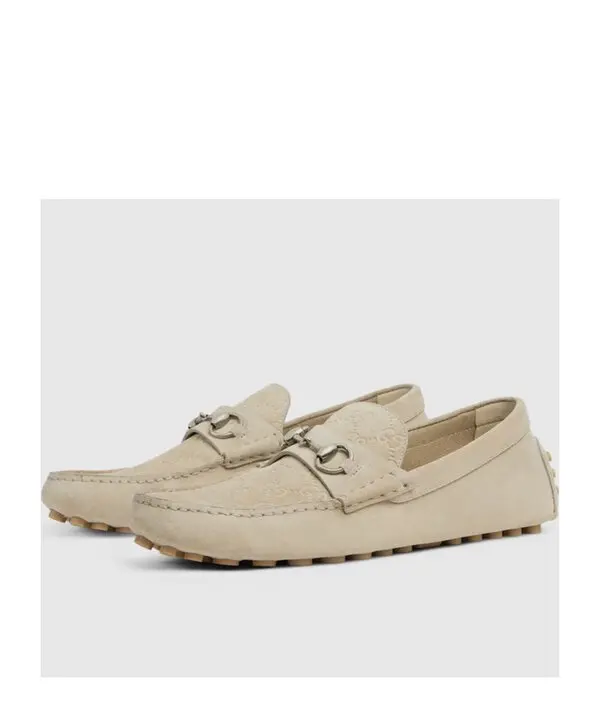 Gucci Horsebit Monogrammed Loafers