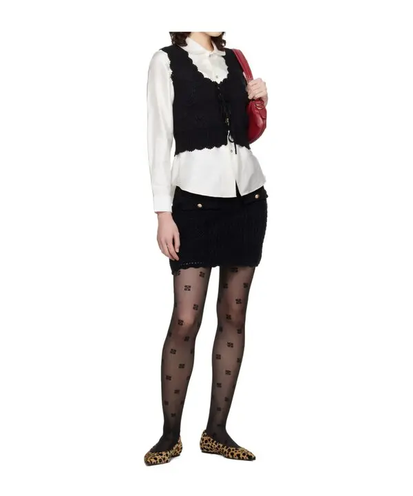 GANNI Crocheted Appliqué Vest