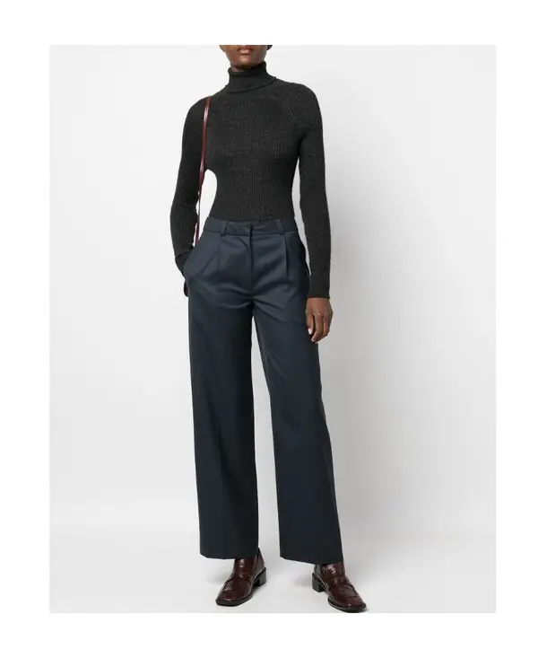 LOW CLASSIC Straight-leg Tailored Trousers - Black