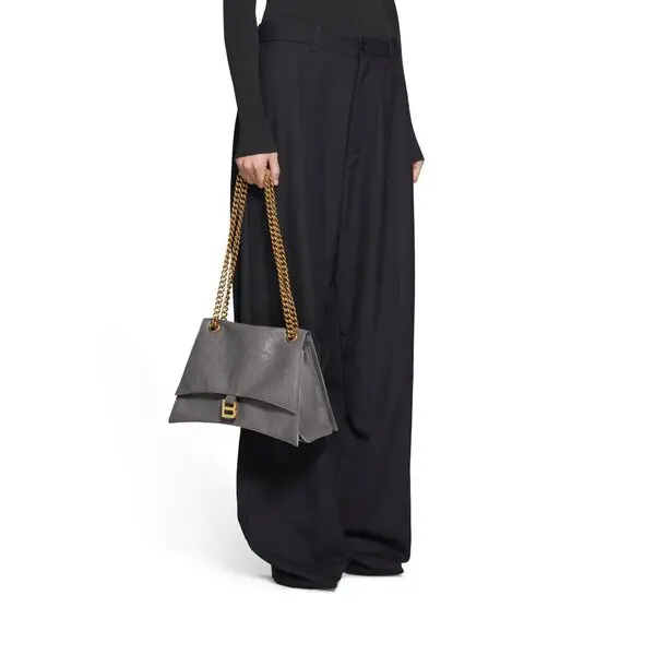 Balenciaga Crush Medium Chain Shoulder Bag - Gray