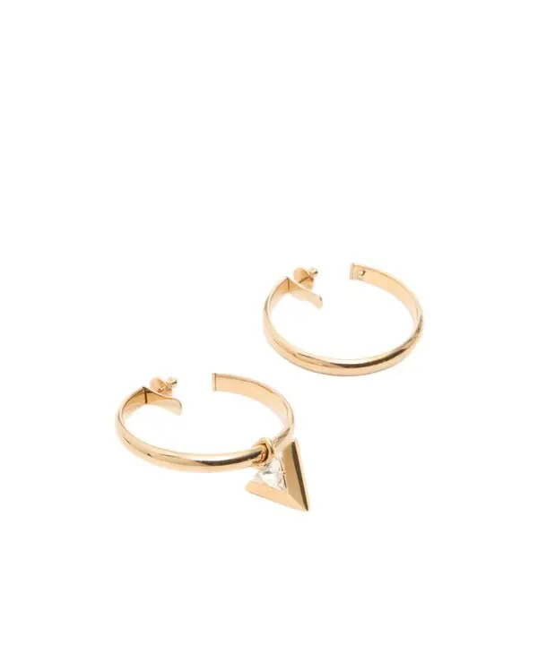 Valentino Garavani Metal And Crystal Hoop Earrings - Yellow