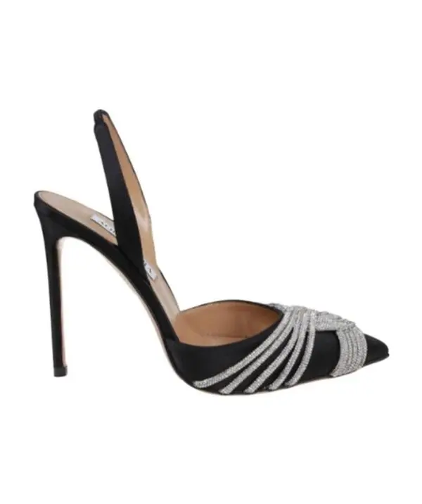 AQUAZZURA Embellished Slingback High Heels