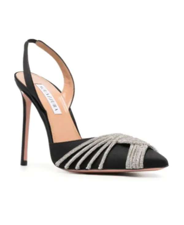 AQUAZZURA Embellished Slingback High Heels