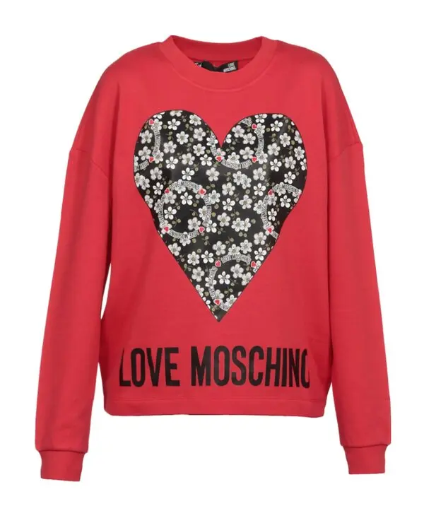 Moschino Heart Logo Sweatshirt - Red