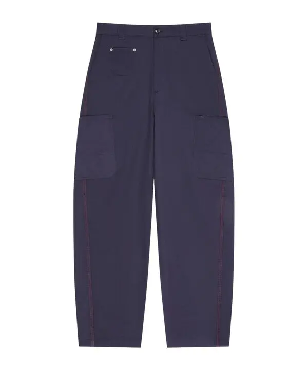 Givenchy Paris Signature Embroidered Cargo Jeans - Navy Blue
