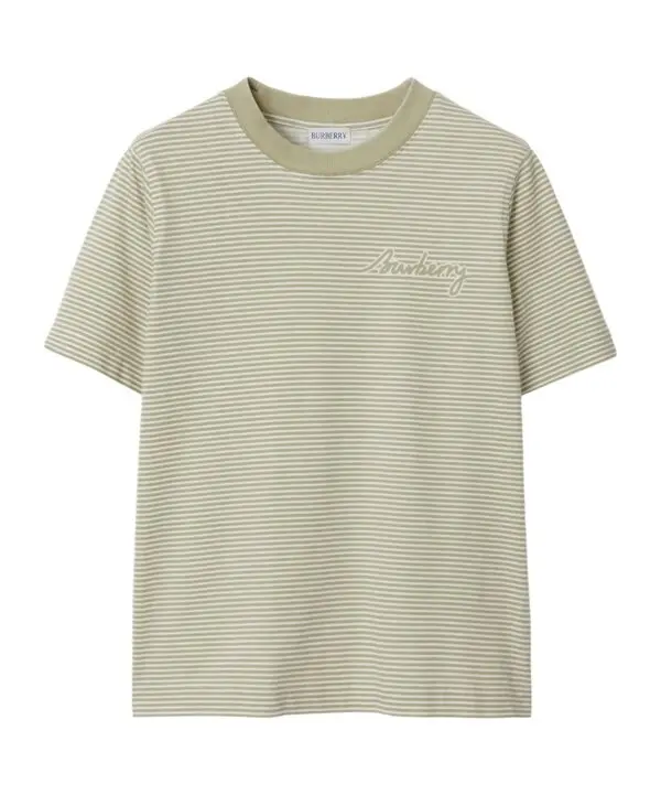 Burberry Striped T-shirt With Chest Logo
