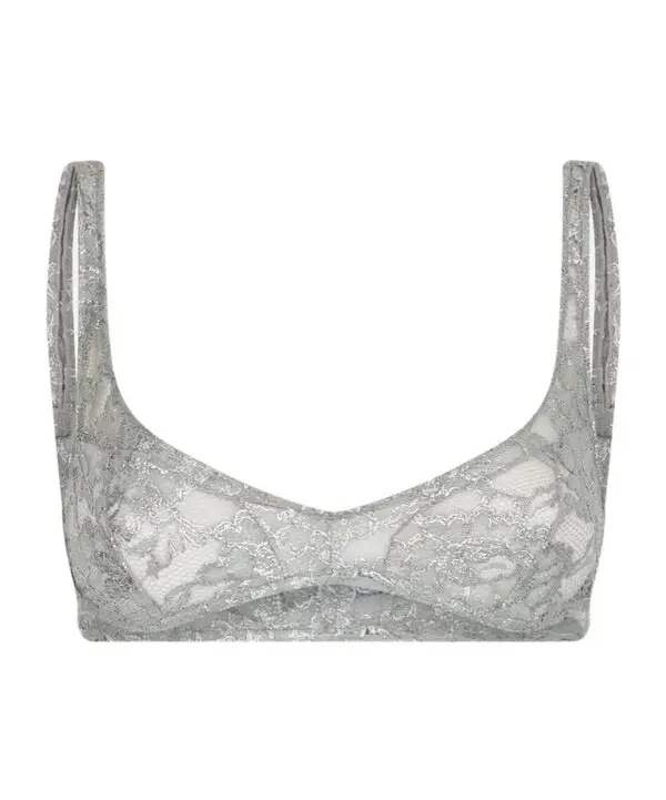 Attico Lace Bra - Silver