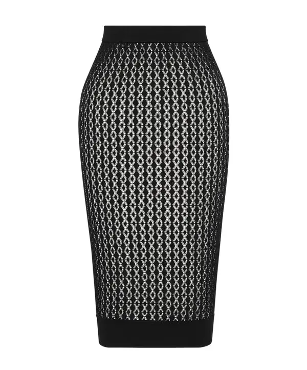 Saint Laurent Knitted Midi Pencil Skirt