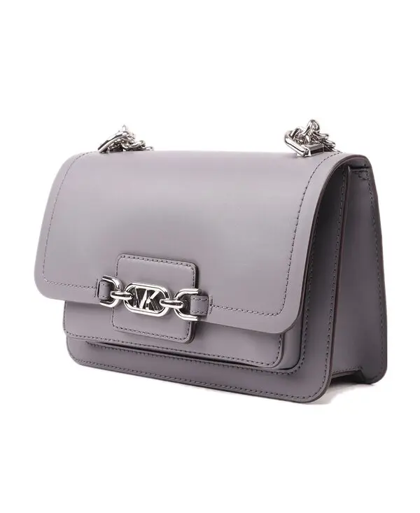 Michael Kors Logo Leather Crossbody Bag - Gray