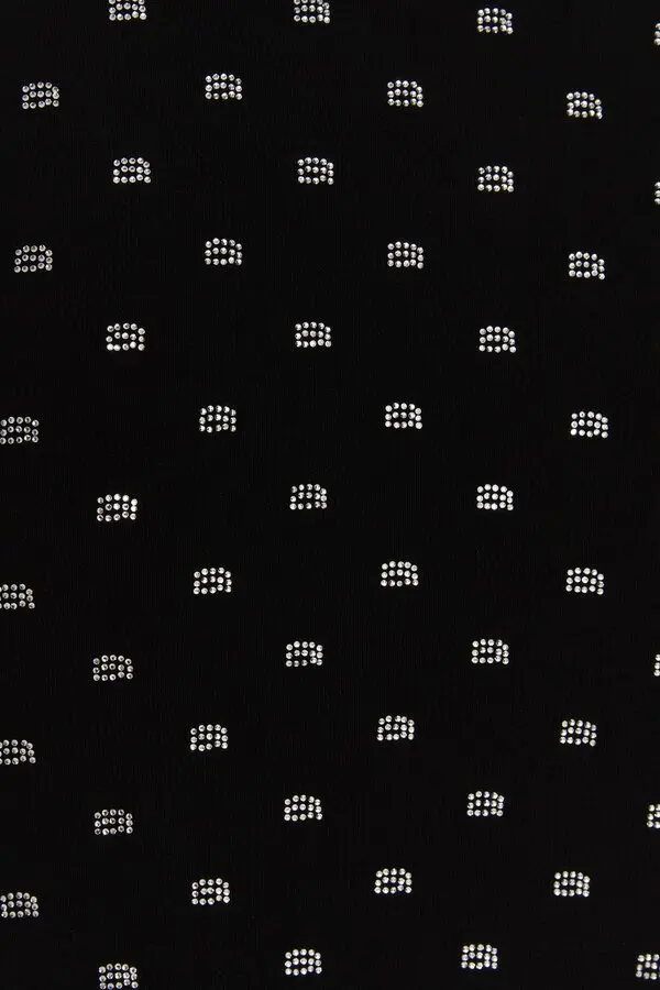 Alexander Wang Logo Rhinestone Long Sleeve Top