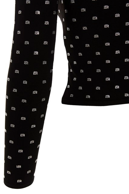 Alexander Wang Logo Rhinestone Long Sleeve Top