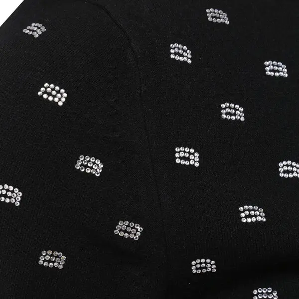 Alexander Wang Logo Rhinestone Long Sleeve Top