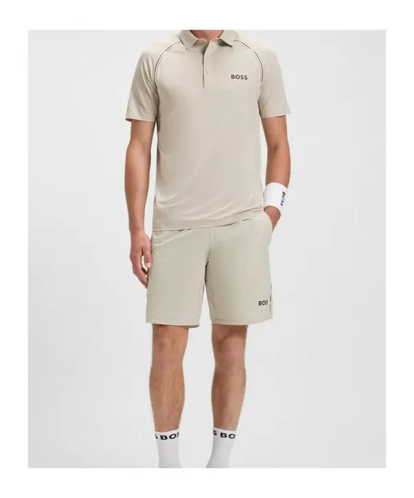 Hugo Boss Elasticated Waistband Shorts With Letter Details - Nude