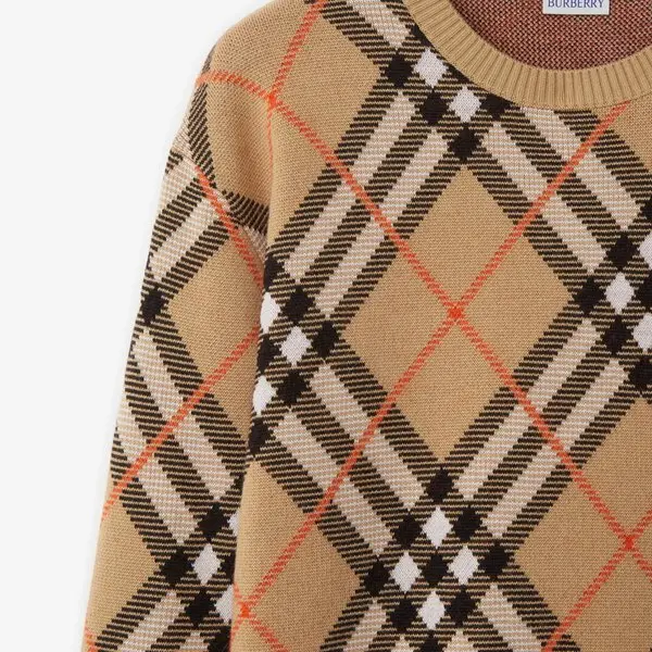 Burberry Checked Crewneck Jumper