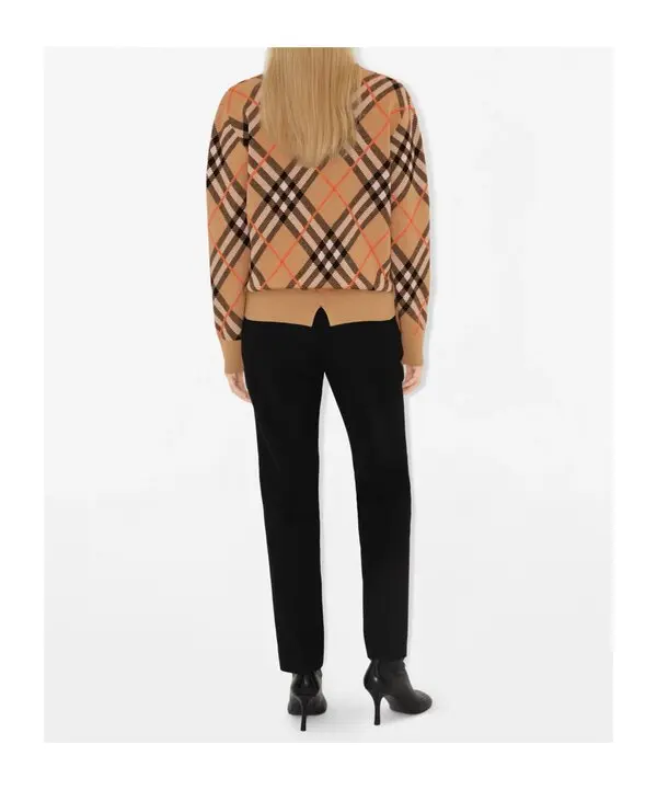 Burberry Checked Crewneck Jumper