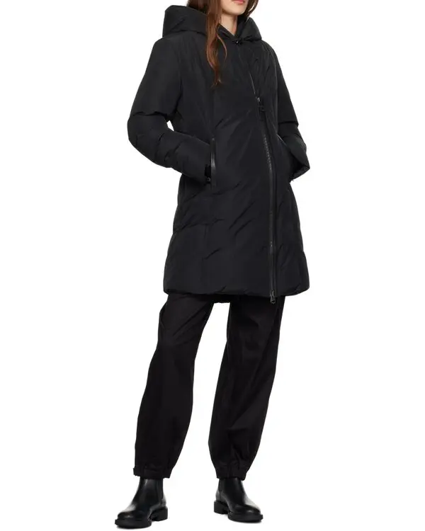 Mackage Hooded Down Jacket With Belted Detail