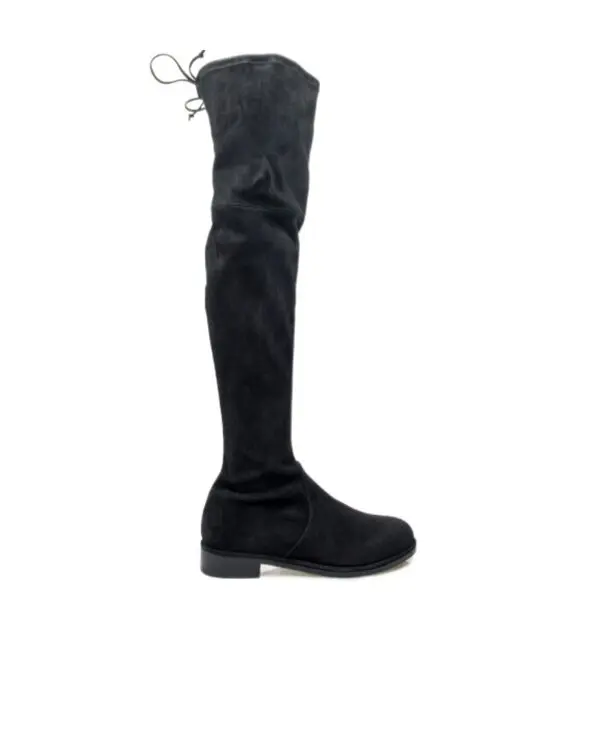 STUART WEITZMAN Suede Thigh-high Boots With Tie Fastening - Black