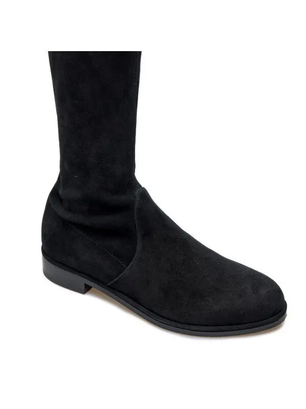STUART WEITZMAN Suede Thigh-high Boots With Tie Fastening - Black