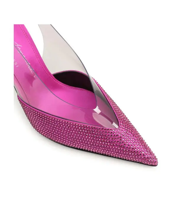 SERGIO ROSSI Rhinestone Embellished Slingback Heels