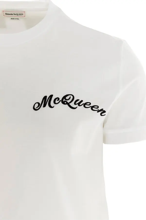 Alexander McQueen Logo Embroidered T-shirt
