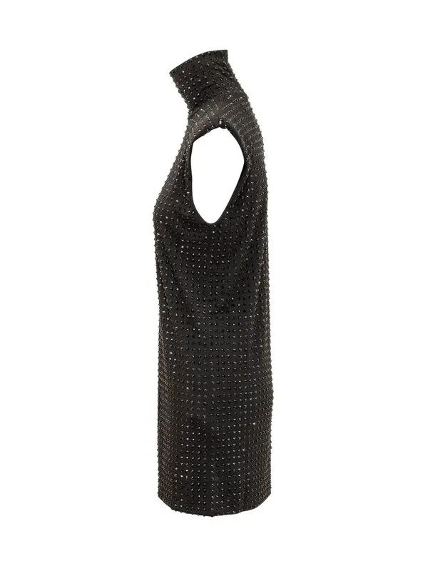 Sportmax Embellished Turtleneck Mini Dress