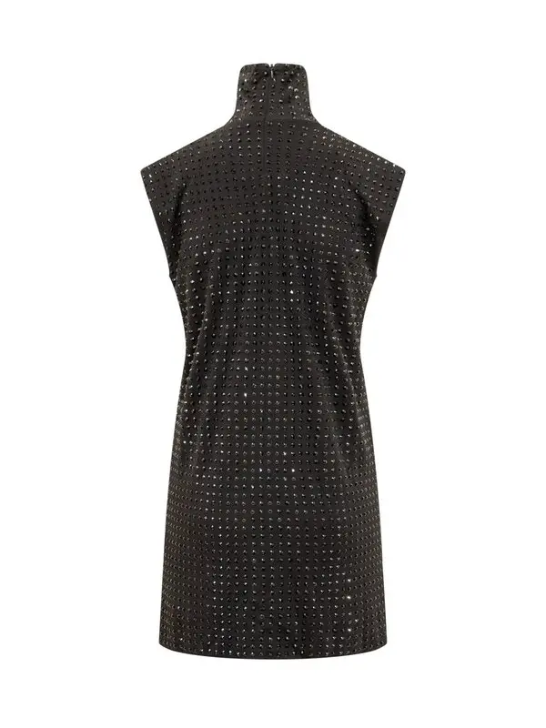 Sportmax Embellished Turtleneck Mini Dress
