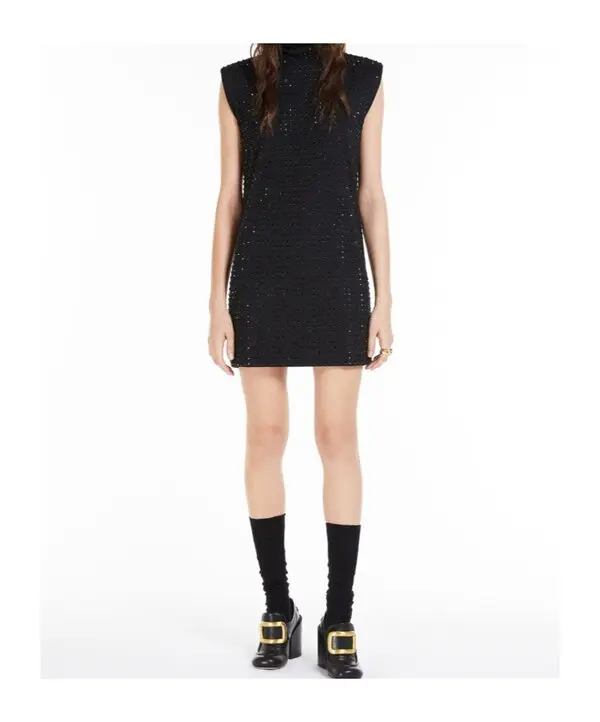 Sportmax Embellished Turtleneck Mini Dress