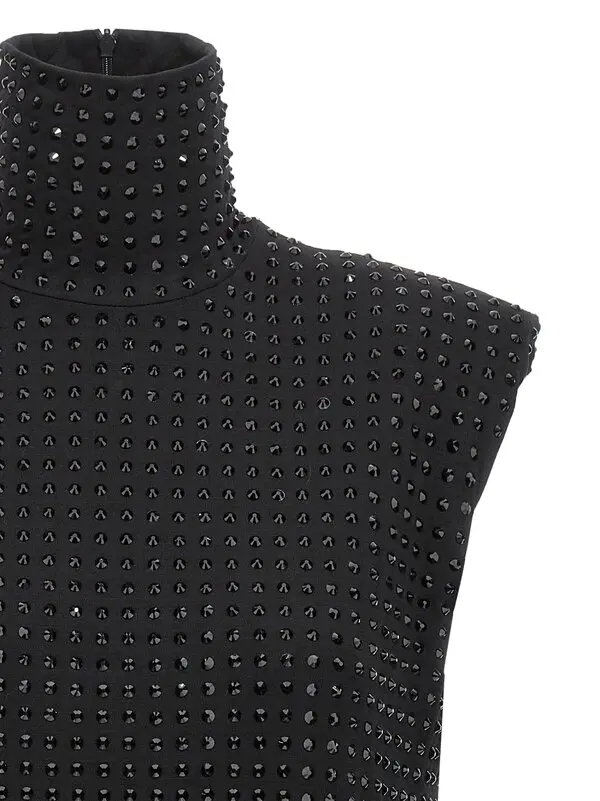Sportmax Embellished Turtleneck Mini Dress