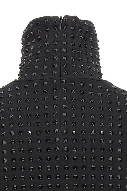 Sportmax Embellished Turtleneck Mini Dress