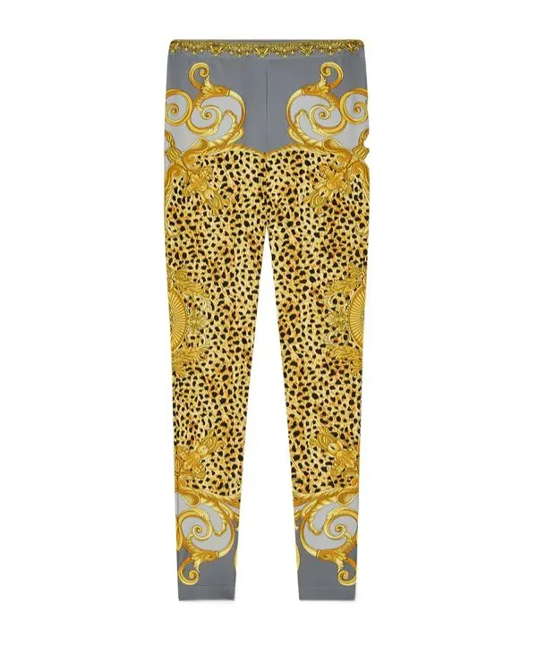 Versace Baroque-print Leggings - Brown