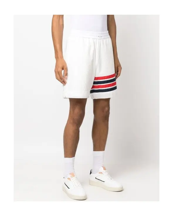 Thom Browne 4-bar Stripe Detail Shorts - White
