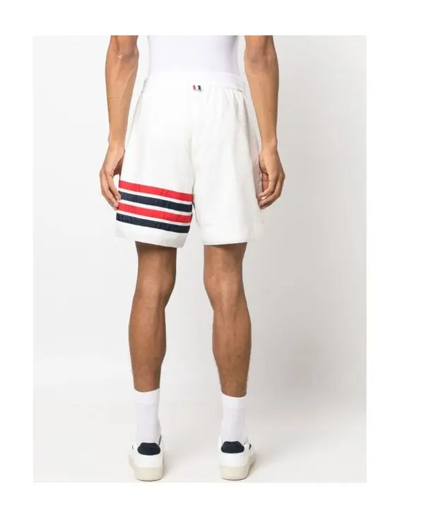 Thom Browne 4-bar Stripe Detail Shorts - White