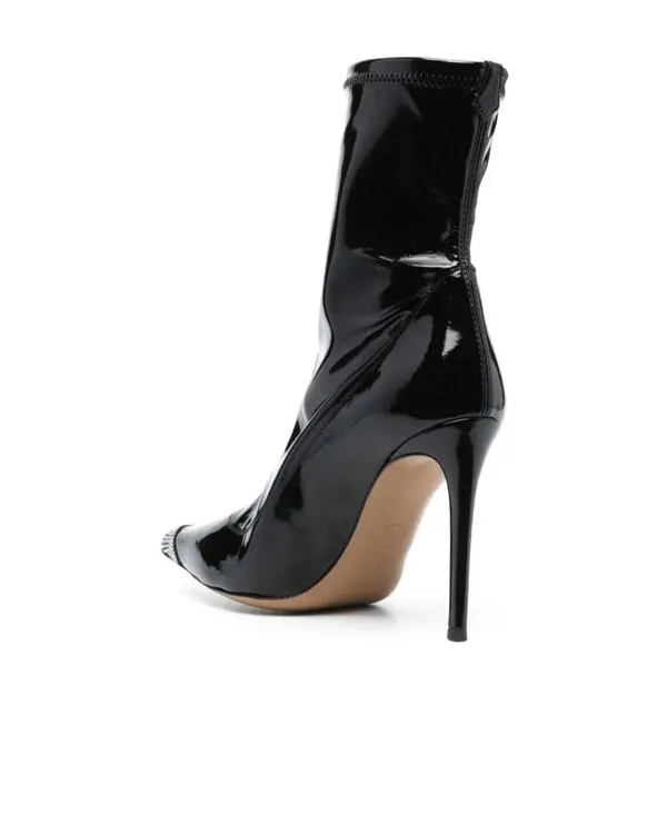 Alexandre Vauthier 105mm Crystal-embellished Patent-leather Boots - Black