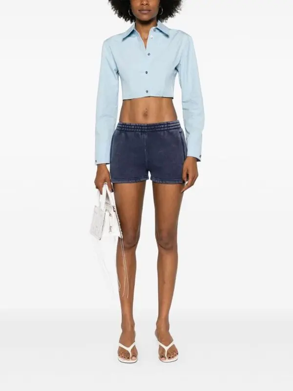 Alexander Wang Embossed-logo Track Shorts