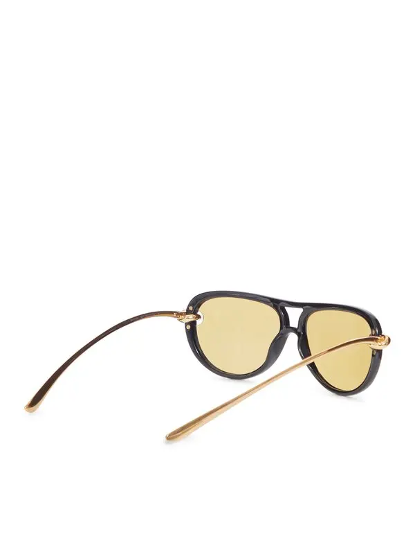 Bottega Veneta Knot Aviator Sunglasses - Nude